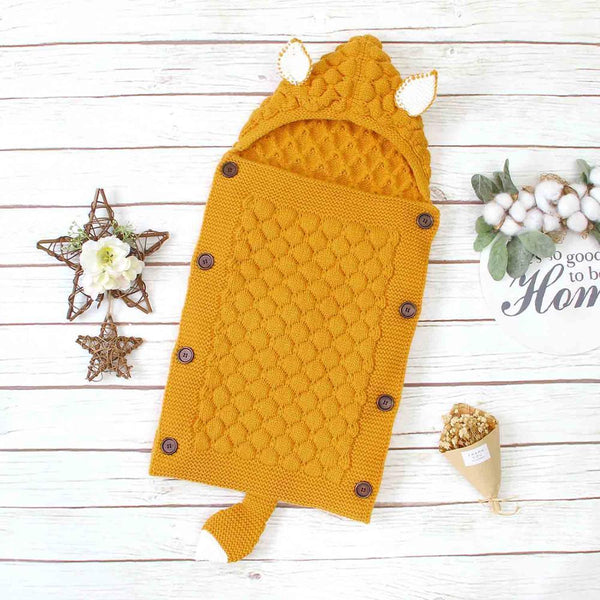 Knitted Fox Baby Pram Blanket - Shop Online at Belle Baby | Belle Baby