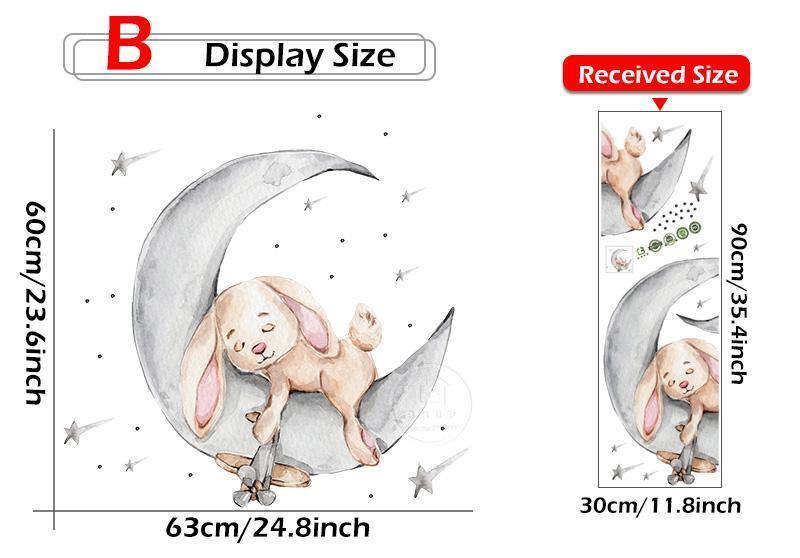 Sleepy Animal Moon Wall Sticker - Shop Online at Belle Baby | Belle Baby
